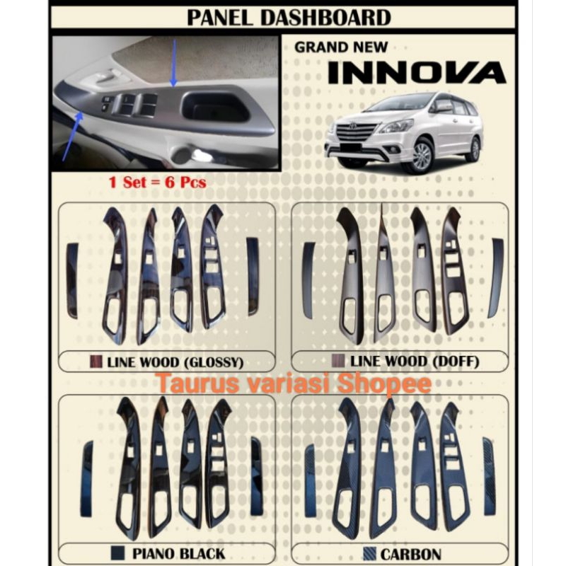 Jual Cover Tempel Panel Amrest/Interior Dalam Mobil toyota Innova Inova ...