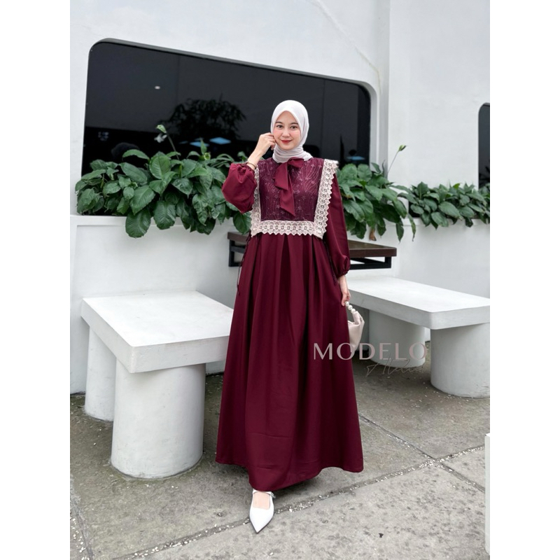 Jual Doly Dress Rompi Tille / Gamis Premium Shakilla Vest Brukat Muslim ...