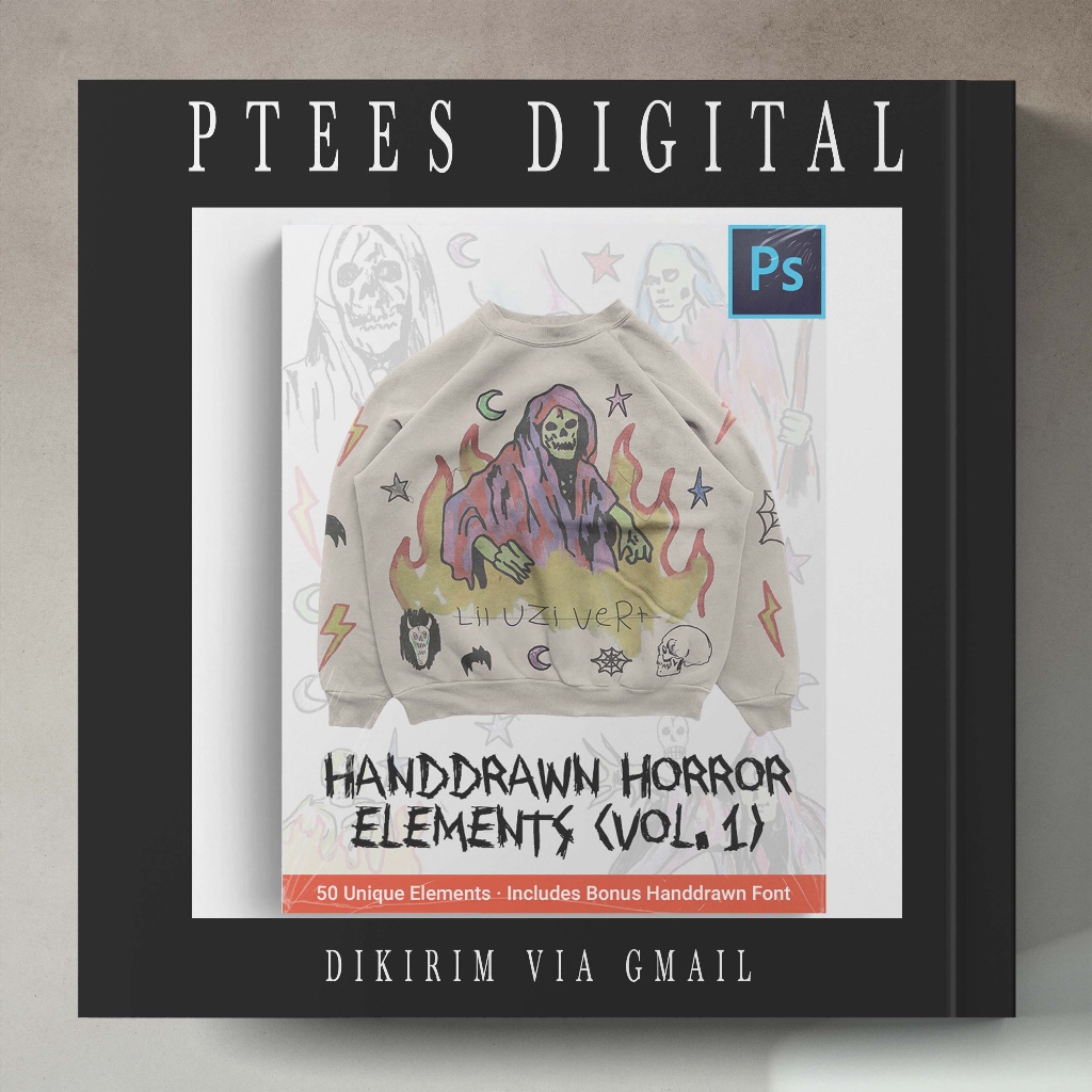 Jual PD0625 - FULLERMOE - HANDDRAWN HORROR ELEMENTS VOL 1 - PSD ...