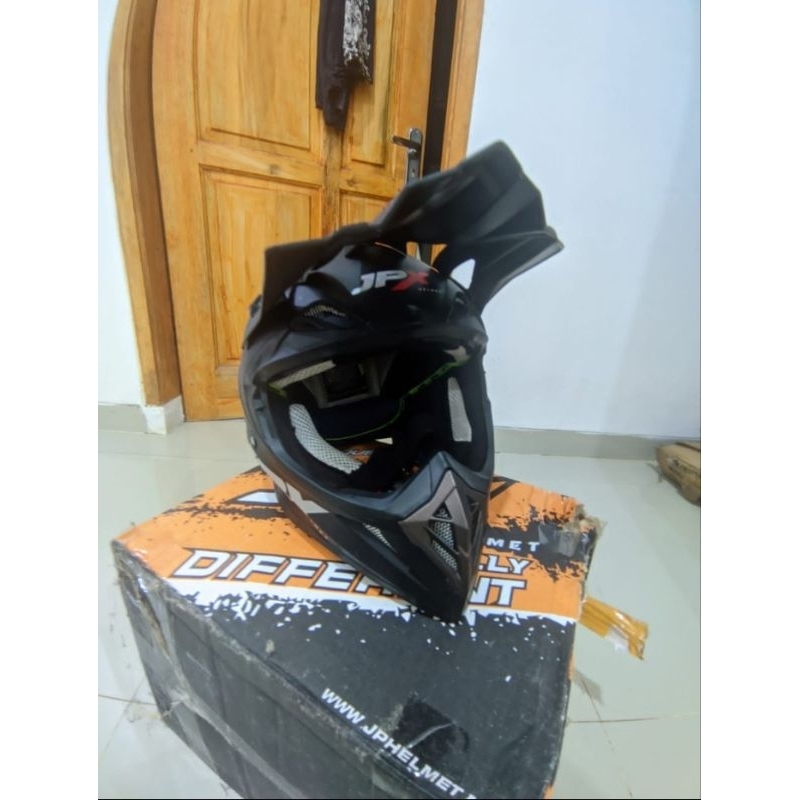 Jual HELM TRAIL JPX CROSS FOX 1 POLOS SOLID BLACK OFF HITAM DOFF ...