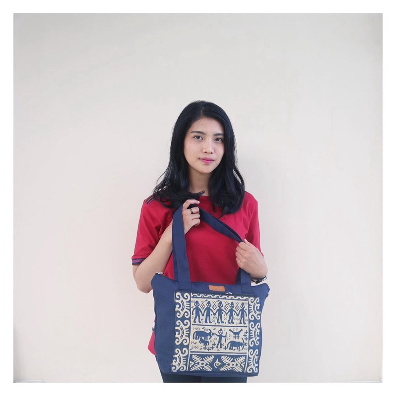 Jual TAS TOTE BAG MOTIF BATIK TORAJA NAVY 194 | Shopee Indonesia
