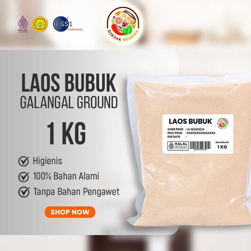 Jual Laos Bubuk / Lengkuas Bubuk / Galangal Powder (Kemasan 100 Gr - 1 ...