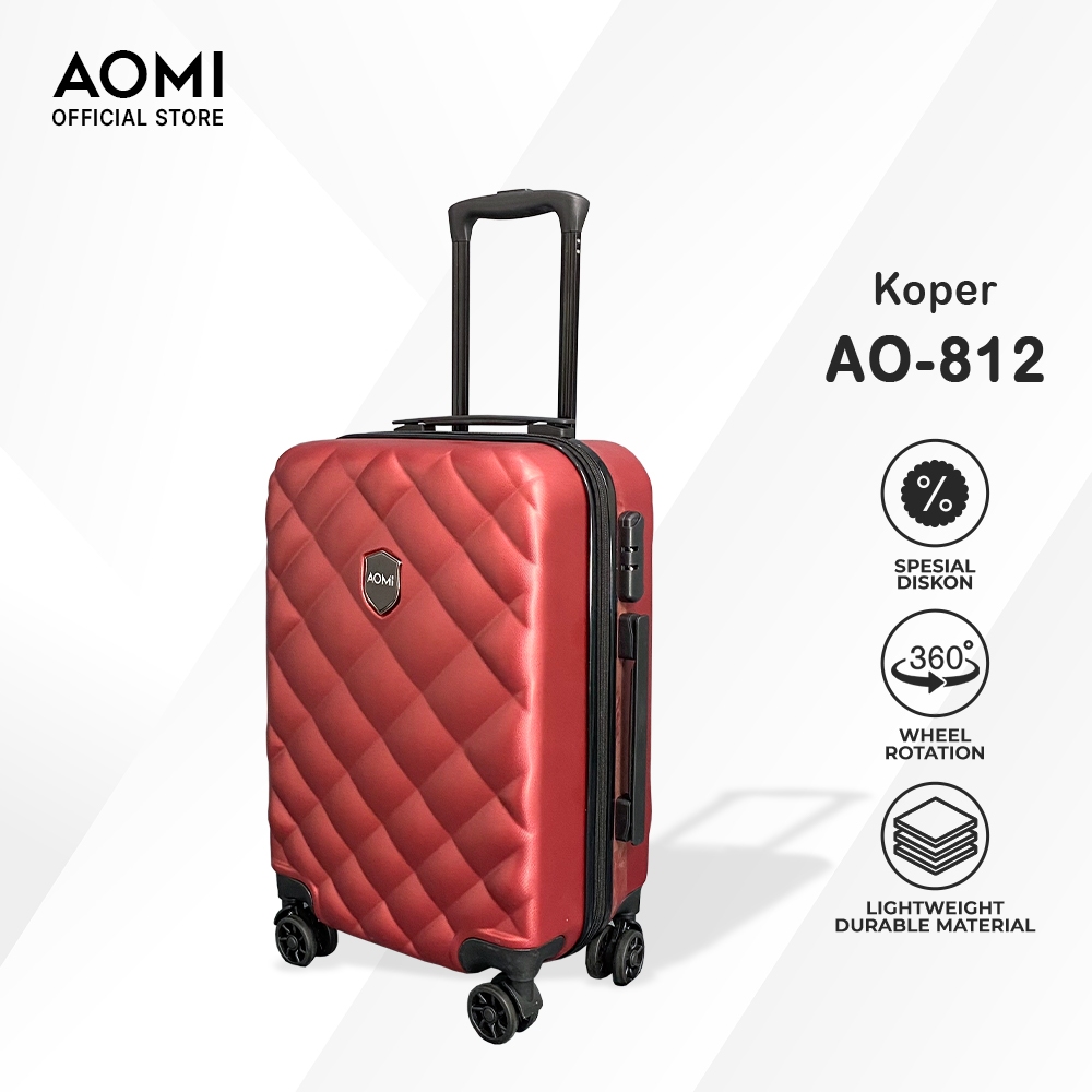 Jual Koper Kabin & Bagasi Fiber ABS Merah Motif Anyam – Ringan, Kuat ...