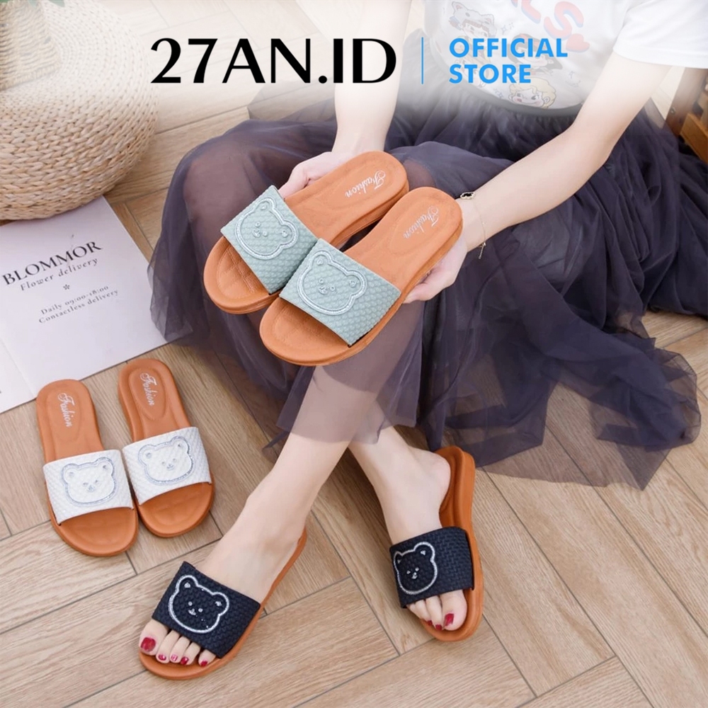 Jual (27AN.ID) Sendal Jelly YU71 Karakter Beruang Slip On Sendal Selop ...