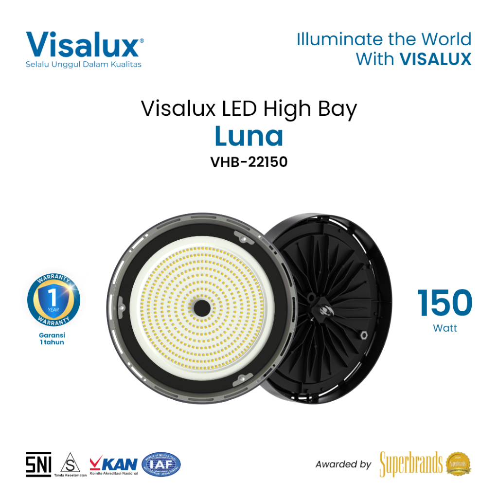 Jual Visalux LED Lampu Gantung High Bay Luna 150W - Cahaya Putih (LUNA ...