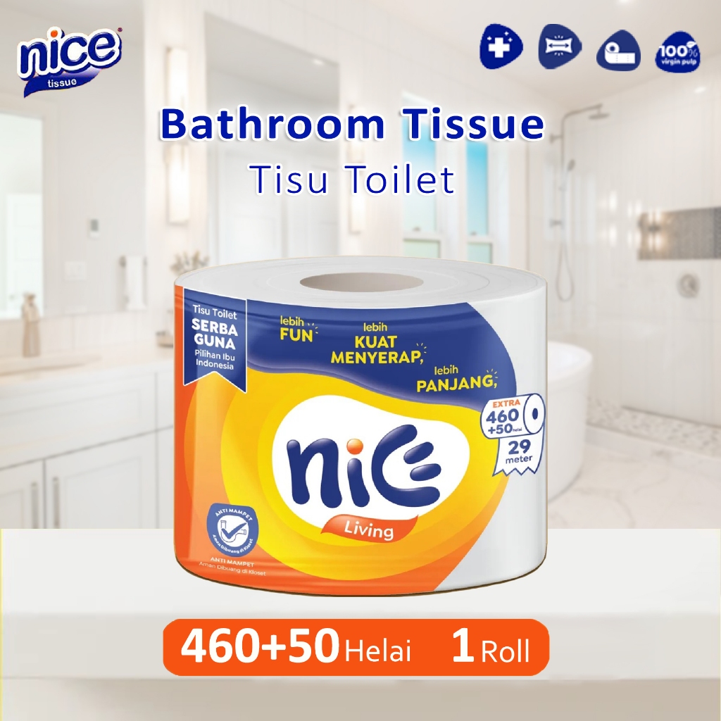 Jual Tissue Nice Bathroom / Tisu Toilet 460+50 Helai Tisu Kamar Mandi 1 ...