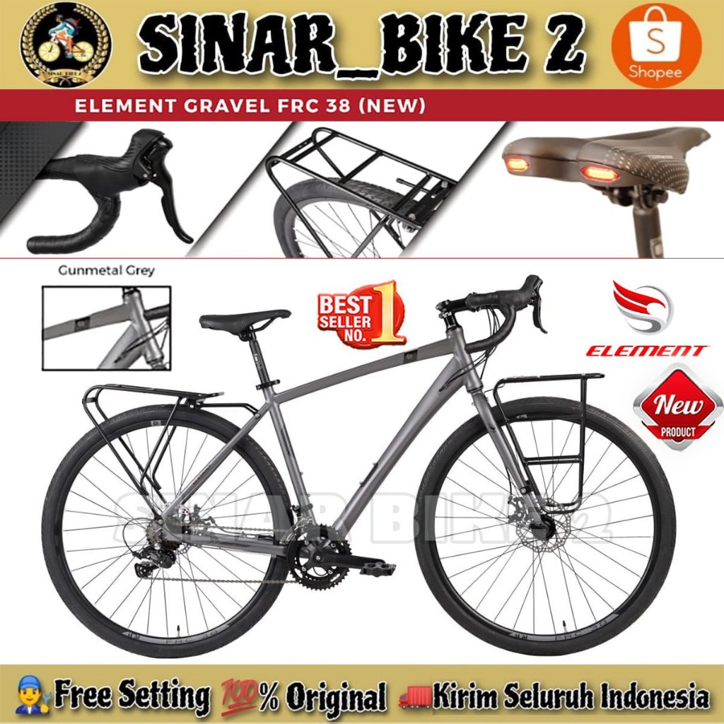 Jual Sepeda Gravel ELEMENT FRC 38 NEW Alloy 2x8 Speed | Shopee Indonesia