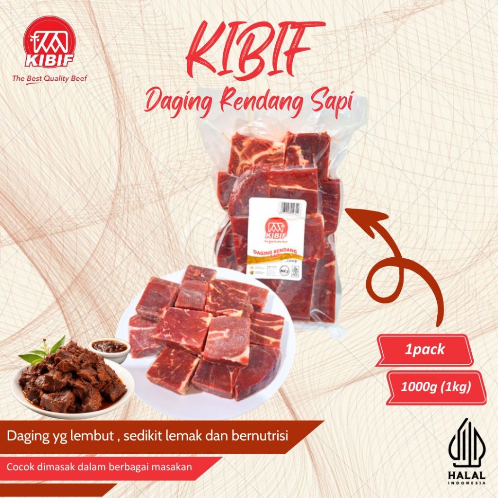 Jual KIBIF Daging Rendang Sapi 1kg dan 500gr | Shopee Indonesia