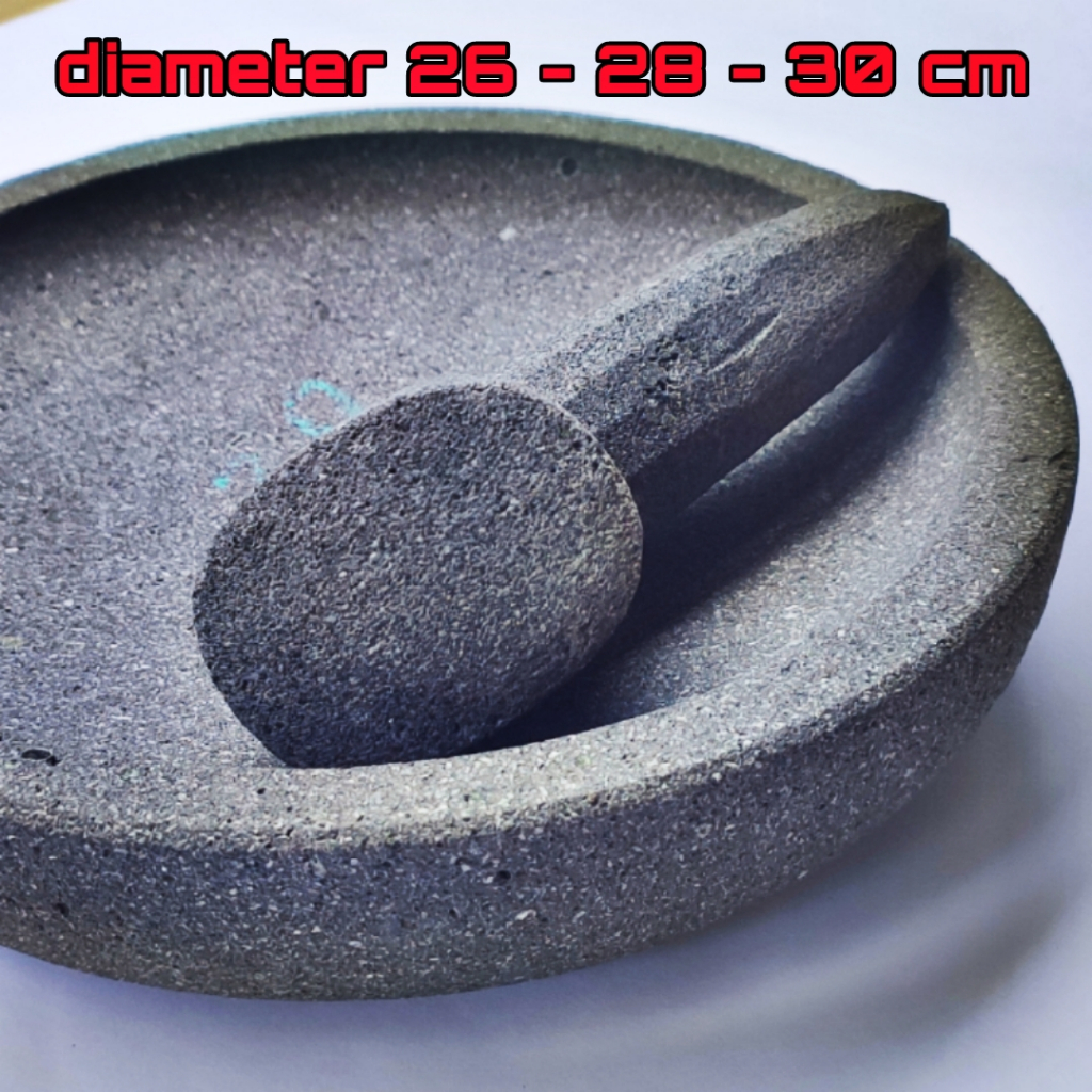 Jual BEATA Cobek Batu Asli Gunung Merapi Diameter 26 cm - 34 cm Free ...