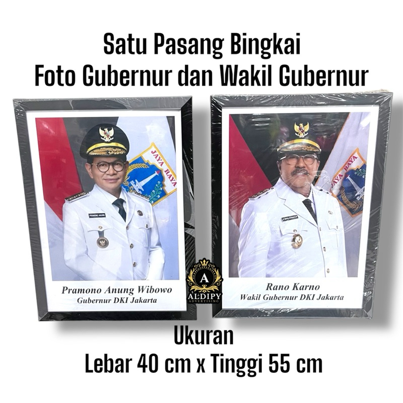 Jual Bingkai Foto Gubernur dan Wakil Gubernur DKI Jakarta Ukuran 40 cm ...