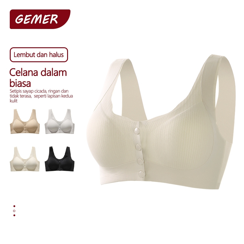 Jual GEMER Ukuran Besar Bra Wanita BH Kancing Depan Seamless Polos Bra ...