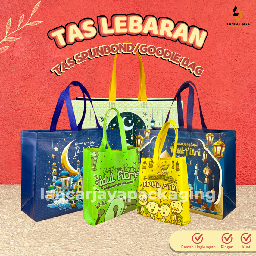 Jual Tas Lebaran Goodie Bag Spunbond Kain Motif Idul Fitri Eid Mubarok ...