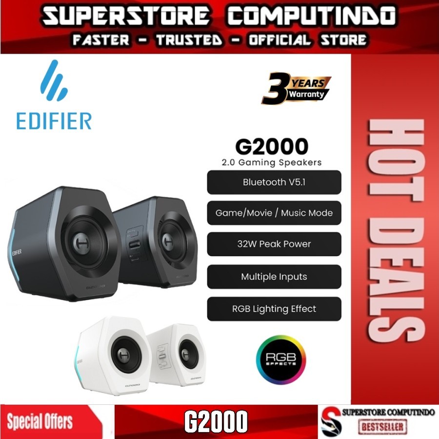 Jual EDIFIER HECATE G2000 2.0 Bluetooth Gaming Speaker with RGB Light Effects | Shopee Indonesia