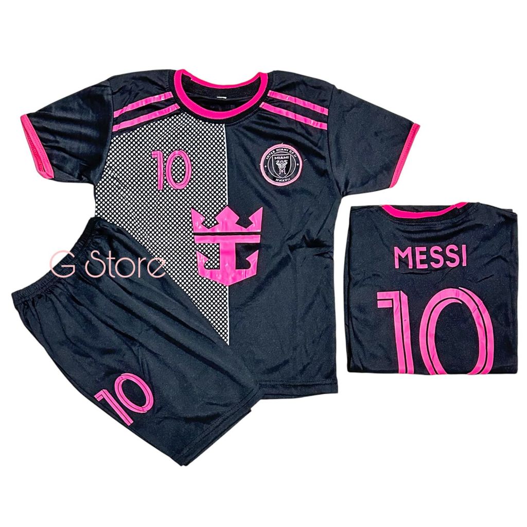 Jual bisa cod setelan bola anak inter miami hitam club messi terbaru ...