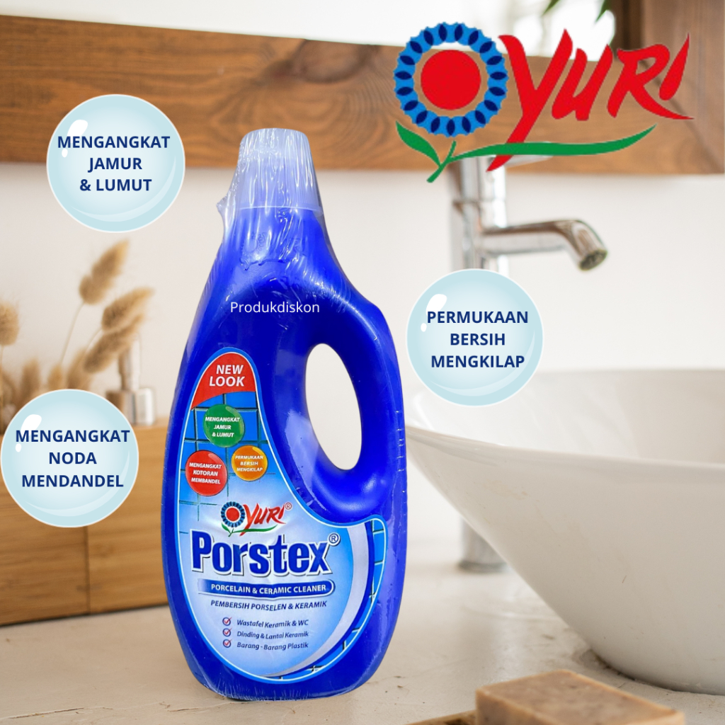 Jual YURI PORSTEX Pembersih Porselen & Keramik Botol 500ml | Shopee ...