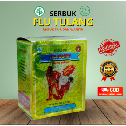 Jual Jamu Flu Tulang Serbuk Kemasan Baru Isi 10 Sachet Jamu Asam Urat ...