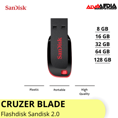 Jual Flashdisk Sandisk Cruzer Blade 8GB 16GB 32GB 64GB ORIGINAL ...