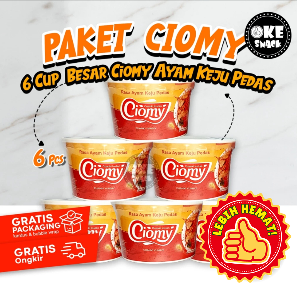 Jual Paket Hemat Ciomy Cuanki Cup Besar Ayam Keju Pedas Set isi 6 pcs ...