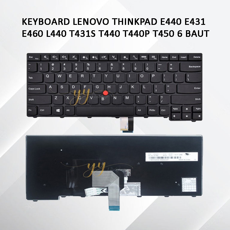 Jual KEYBOARD LENOVO THINKPAD E440 E431 E460 L440 T431S T440 T440P T450 6 BAUT | Shopee Indonesia