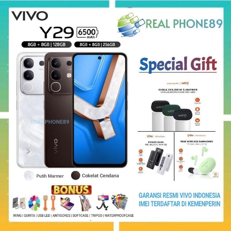 Jual Vivo Y29 NFC (8/128GB) (8/256GB) (6/128GB) 6500mAh Baterai 44W FlashCharge Garansi Resmi ...