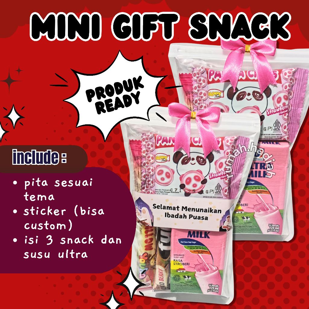 Jual Paket Snack Mini Dengan Susu / Mini Gift Snack / Mini Hampers ...