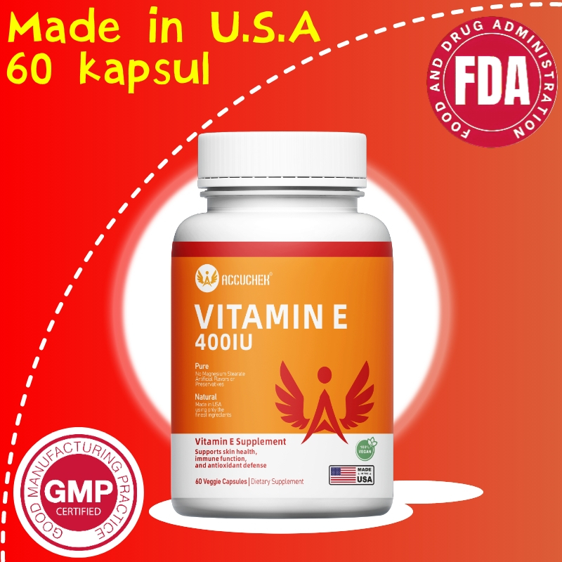 Jual Suplemen Vitamin E 400 IU, Menjaga Kesehatan Rambut dan Kulit, 60 Kapsul | Shopee Indonesia