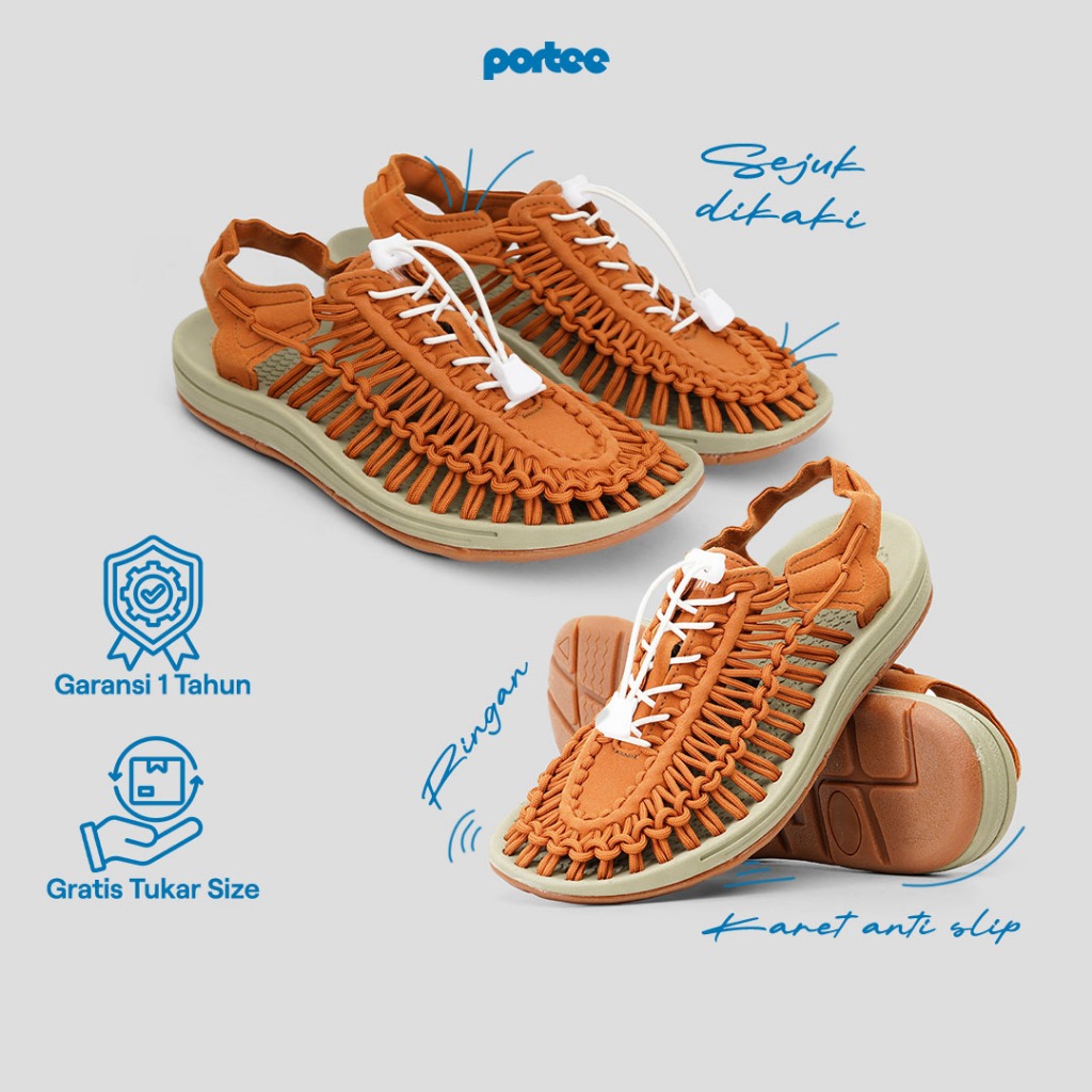Jual Sandal Wanita Portee Loom Sandal Tan Sandal Outdoor Sandal Gunung ...