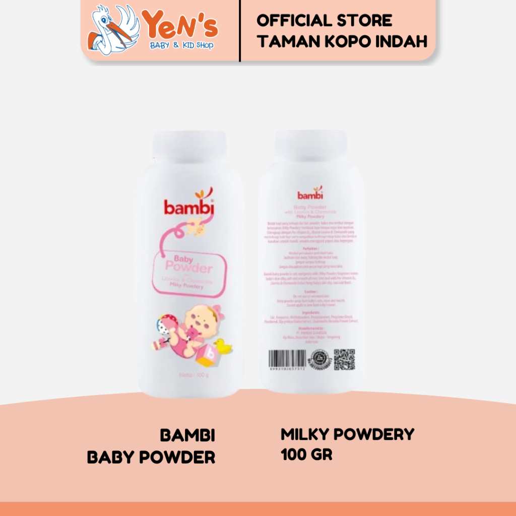 Jual Bambi Baby Powder Pink Milky Powdery 100gr | Shopee Indonesia