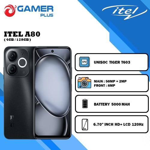 Jual ITEL A80 4+4/128GB Memory - 50MP Super HDR Camera - Pioneering Design - 6.7" Punch Hole ...