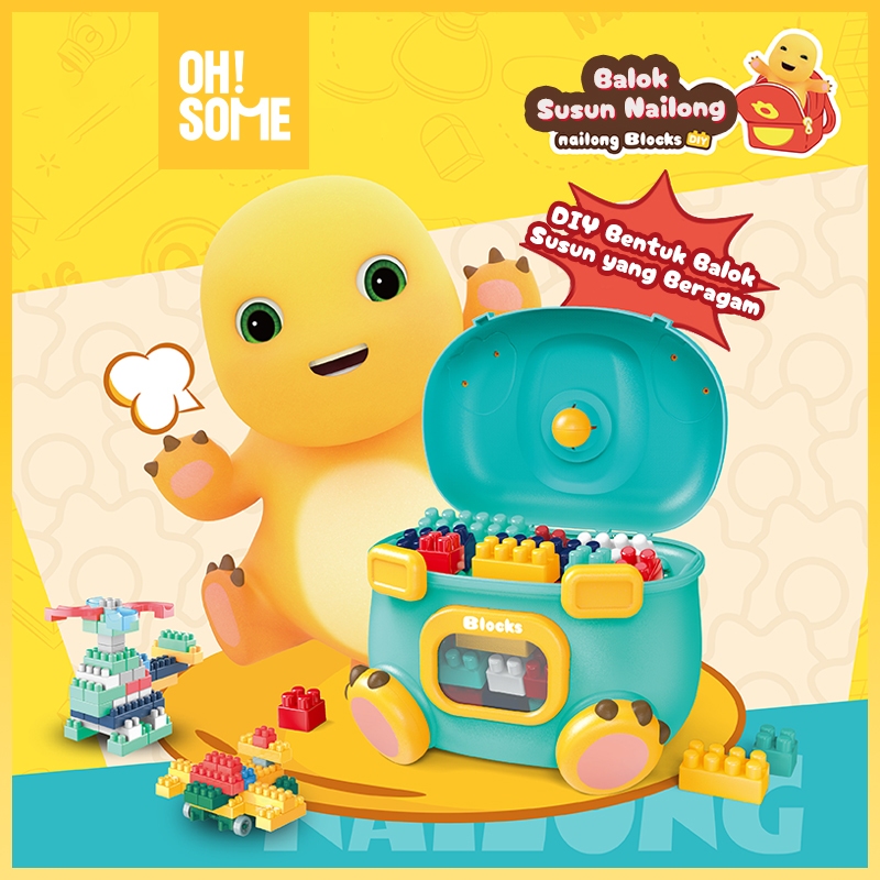 Jual OHSOME Mr. Man Nailong Bulding Block School Bag Model 100 pcs ...