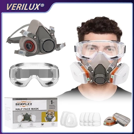 Jual Masker Gas Respirator dengan Filter dan Kacamata Masker Karbon ...