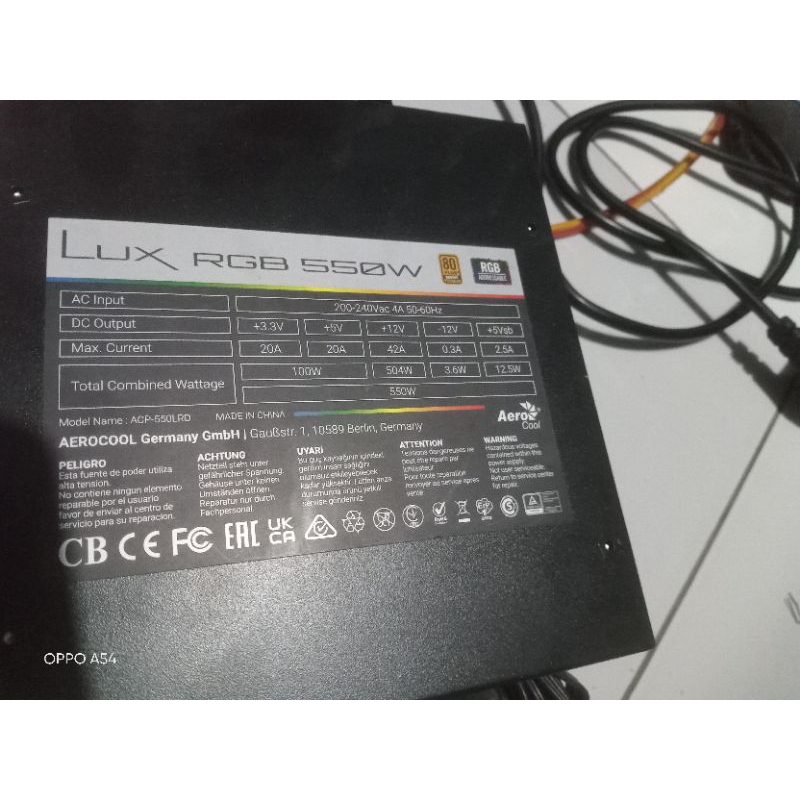 Jual PSU LUX AEROCOOL RGB 550w | Shopee Indonesia
