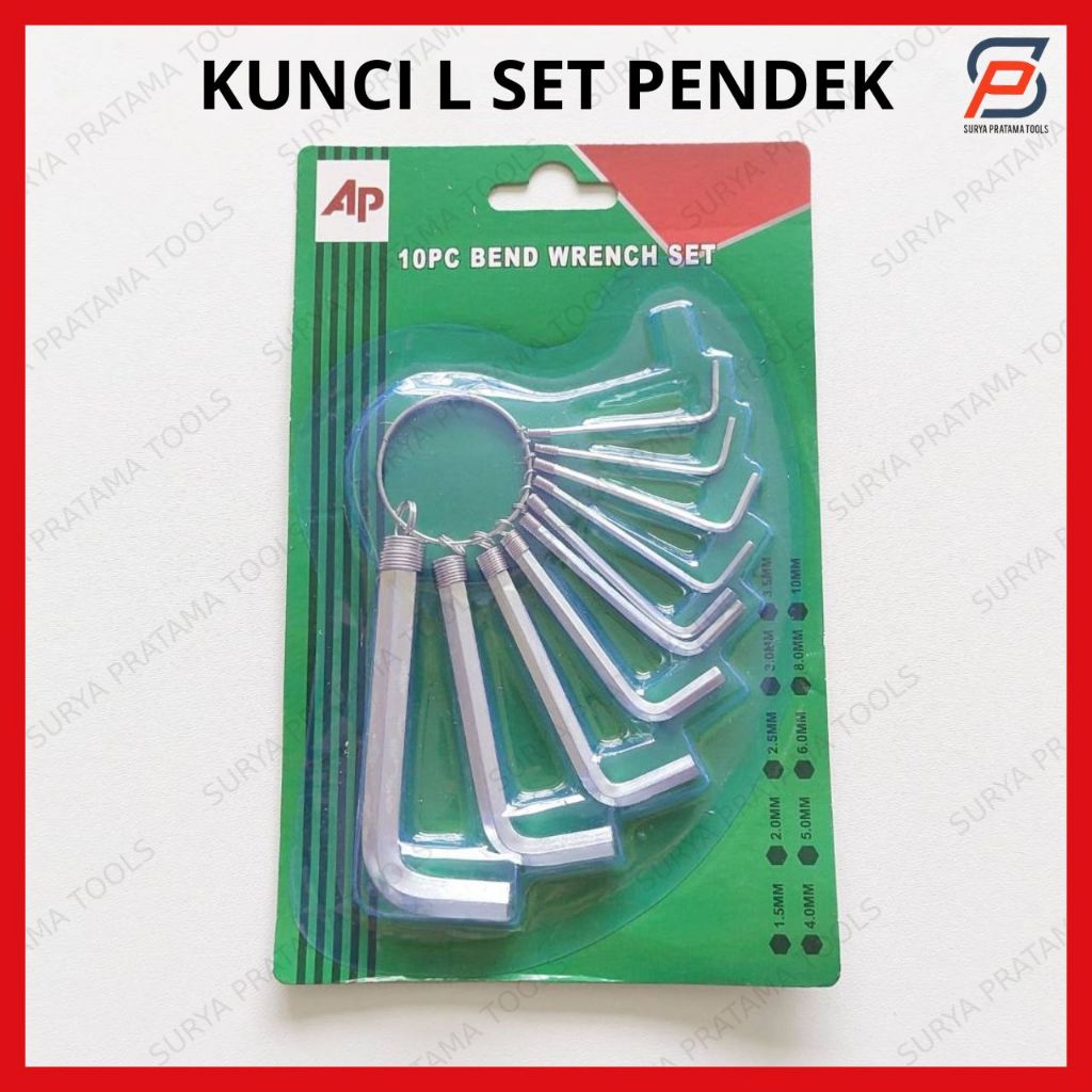 Jual Kunci L Set Pendek Hex Key Ring 10 Pcs AP Wrench Set | Shopee ...