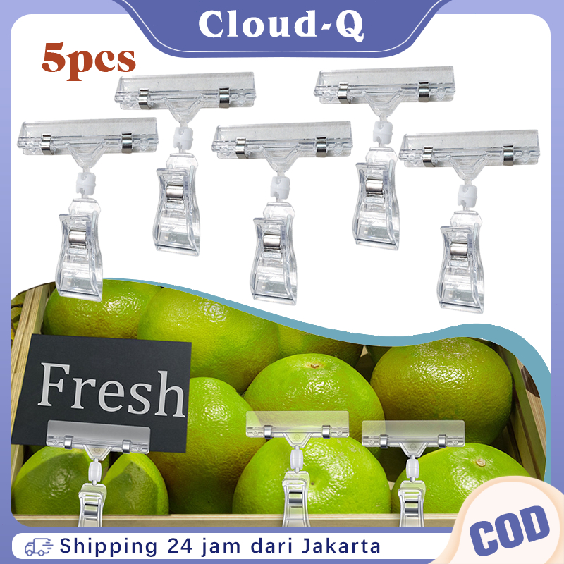 Jual 5pcs Jepitan Price Tag Toko Penjepit Papan Obral Transparan ...