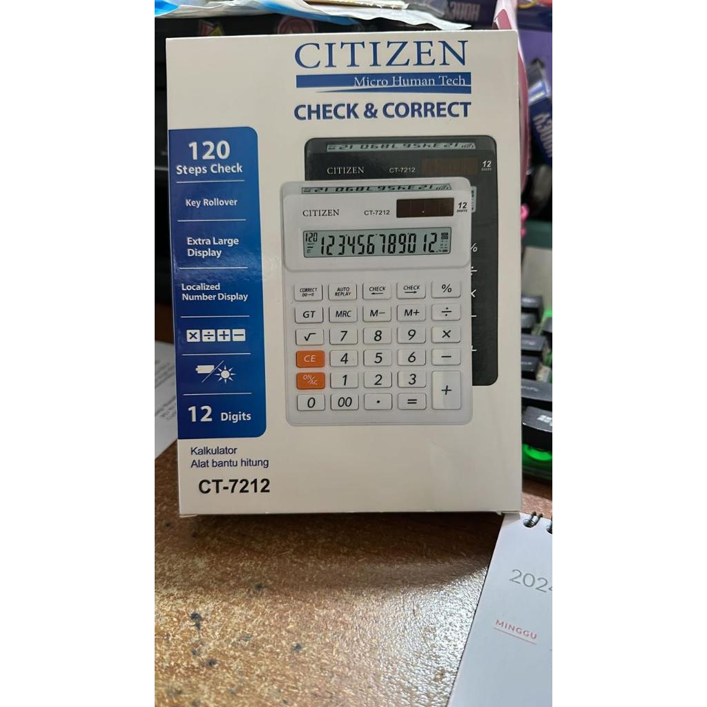 Jual Calculator Citizen 12 Digit 2 Layar CT 7212 - Kalkulator Citizen ...