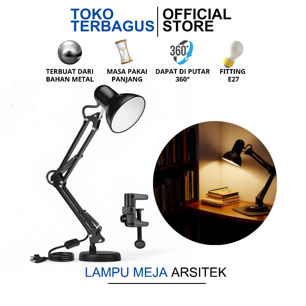 Jual lampu meja belajar arsitek lampu kerja arsitek rumah fiting hitam ...