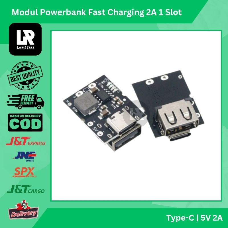 Jual Modul Power Bank 18650 USB Type C Output 5V 2A Fast Charger Boost ...
