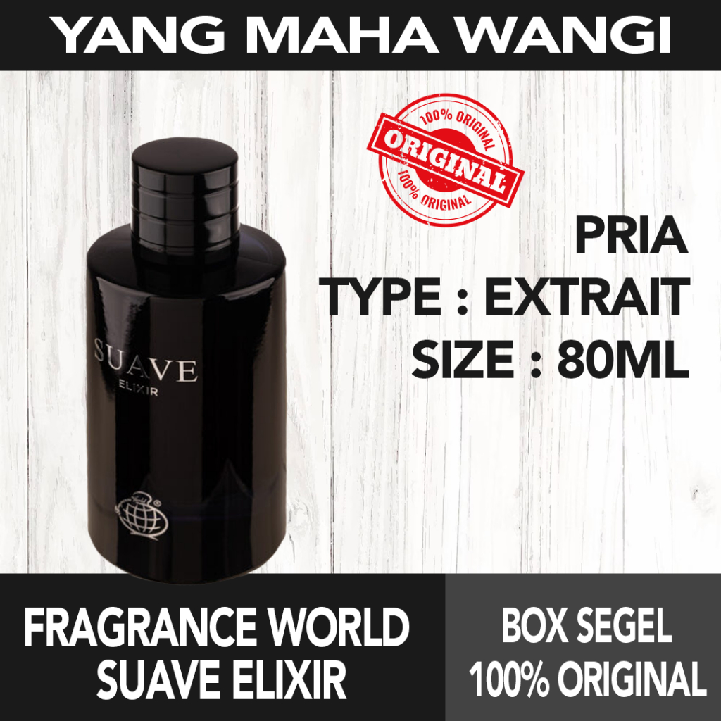 Jual PARFUM ORIGINAL FRAGRANCE WORLD SUAVE ELIXIR FOR MAN 80 ML (BOX ...