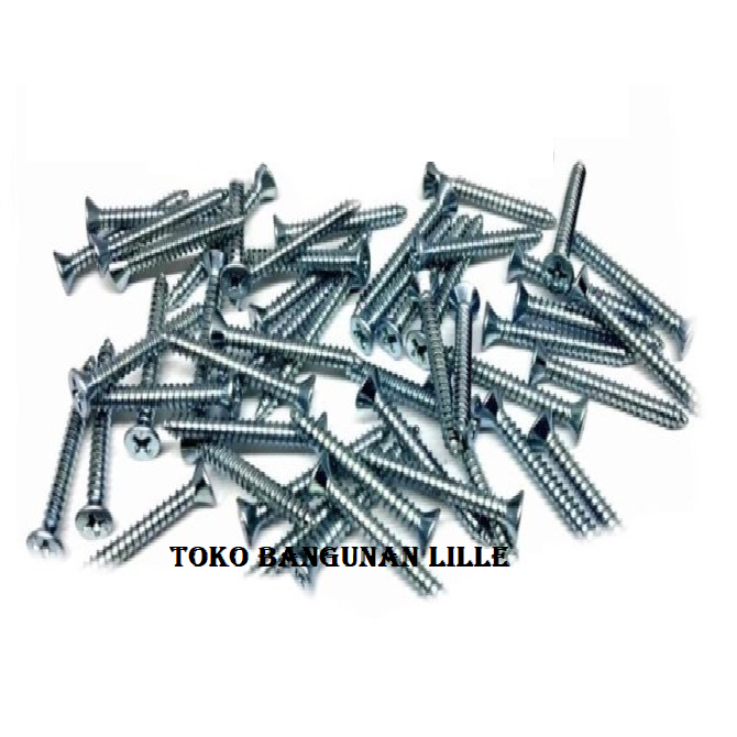 Jual Skrup Taping FH M 8 Sekrup Tapping Kepala Gepeng 8 MM Screw Flat Head Kayu Elektronik Self ...