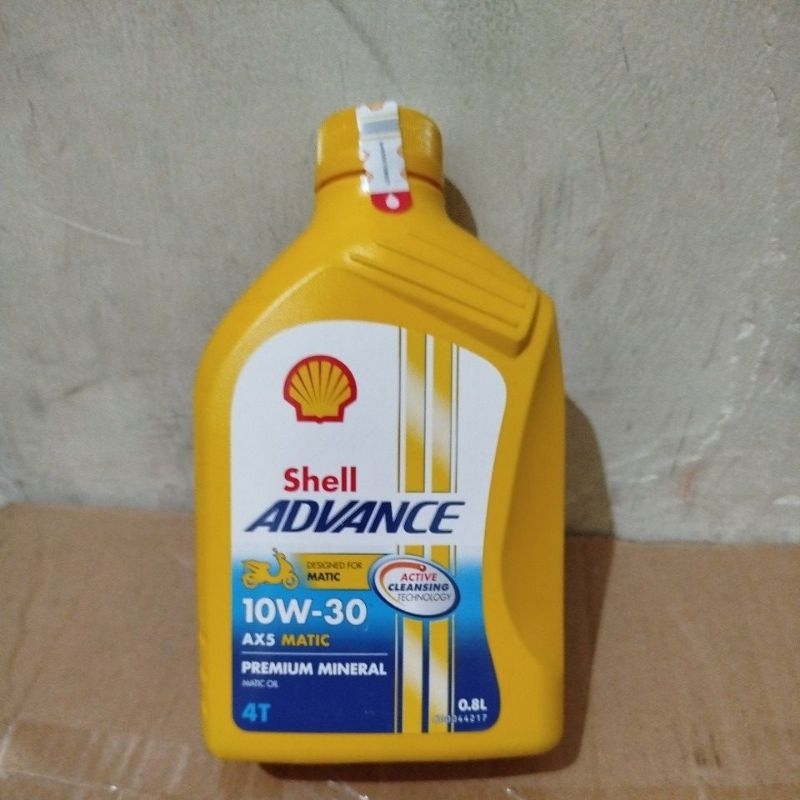 Jual oil shell advance 10W-30 AX5 matic premium mineral 0.8L | Shopee Indonesia