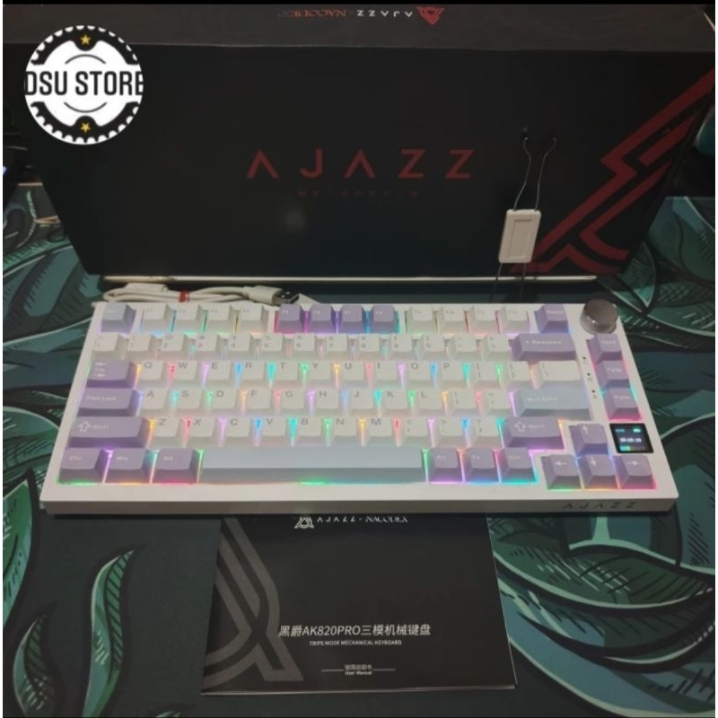 Jual MECHANICAL KEYBOARD - AJAZZ AK820 GTS PRO 75% OLED GASKET RGB - PURPLE, FLYING FISH ...