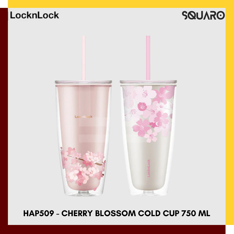 Jual SQUARO - LocknLock Double Wall Cold Cup Cherry Blossom 750ml ...