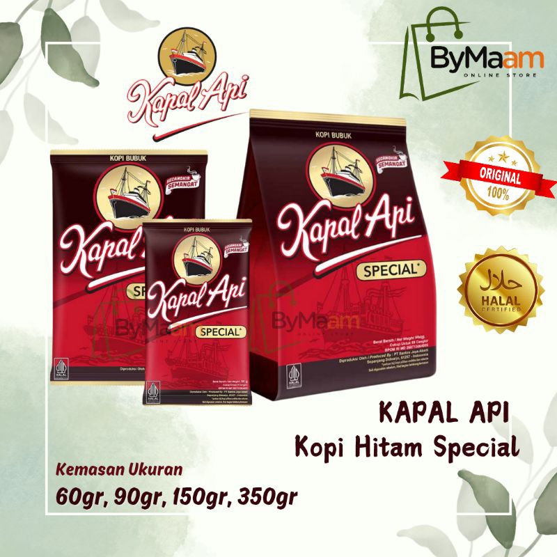 Jual KAPAL API SPECIAL Kopi Hitam Instan 60gr, 90gr, 150gr, 350gr Kopi ...