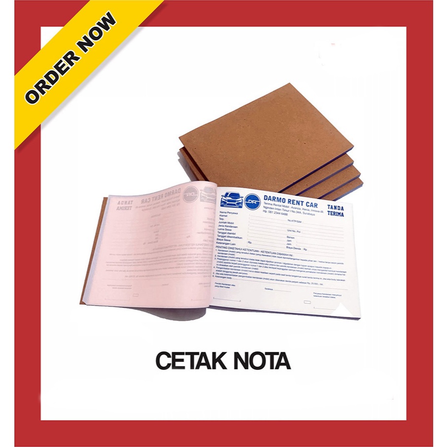Jual cetak nota custom 2 ply nama usaha toko sendiri ukuran besar 1/2 ...