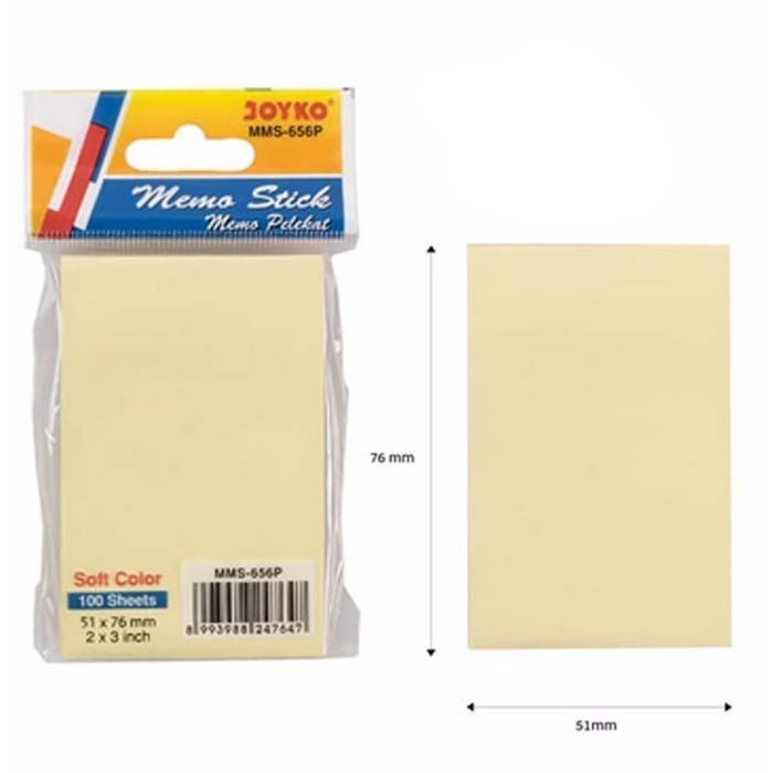 Jual Kertas Memo Joyko Stick MMS-656P Berwarna Kuning, 100 Lembar ...