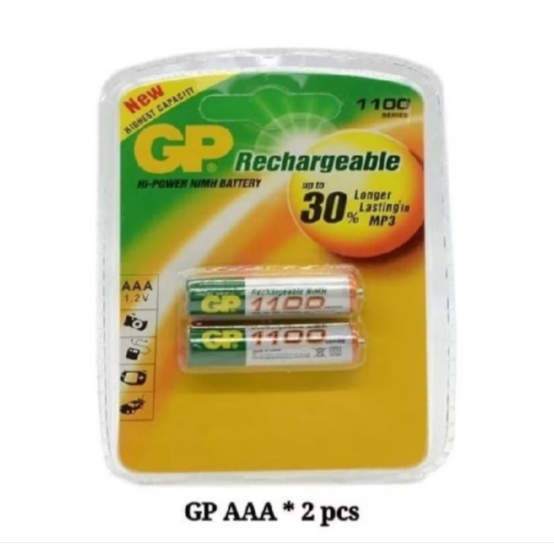 Jual PROMO BATERAI GP 1100 AAA 1100 MAH RECHARGEABLE ISI ULANG | Shopee Indonesia