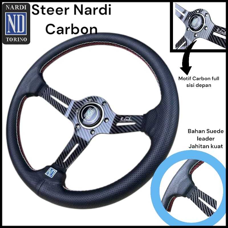 Jual Stir nardi carbon full sisi bahan kulit 14 inch steer Nardi Racing ...
