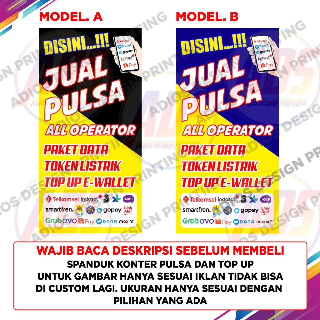 Jual Spanduk banner Konter Pulsa / Banner Pulsa / Spanduk Konter Pulsa ...