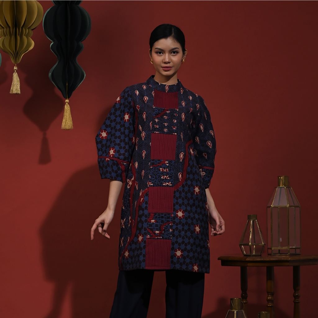 Jual NONA RARA - Lesi Dobi Lipit Rayya D0526, Baju kerja dress batik ...