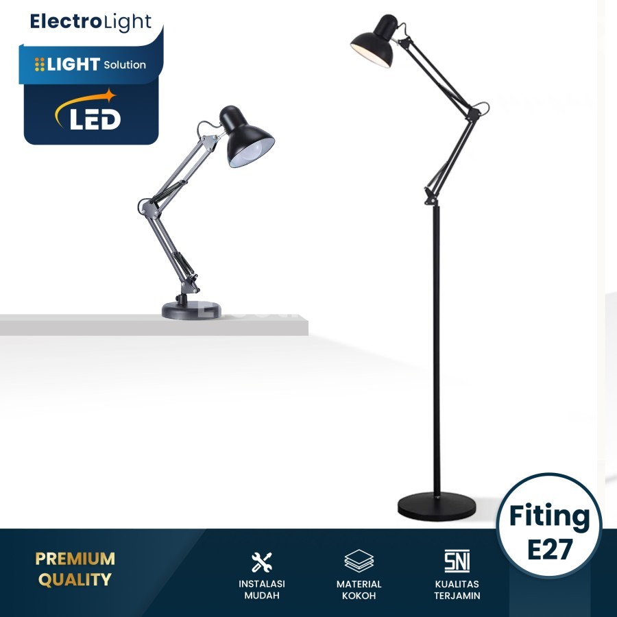 Jual Lampu meja standing arsitek desk lamp meja kerja adjustable fiting ...